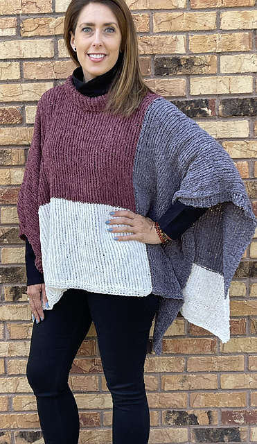 Ravelry: Comfy Chenille Cape pattern by Eileen Saccomonto