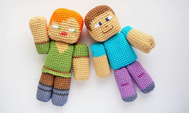 Ravelry: Steve and Alex Minecraft pattern by Galina Litvinova