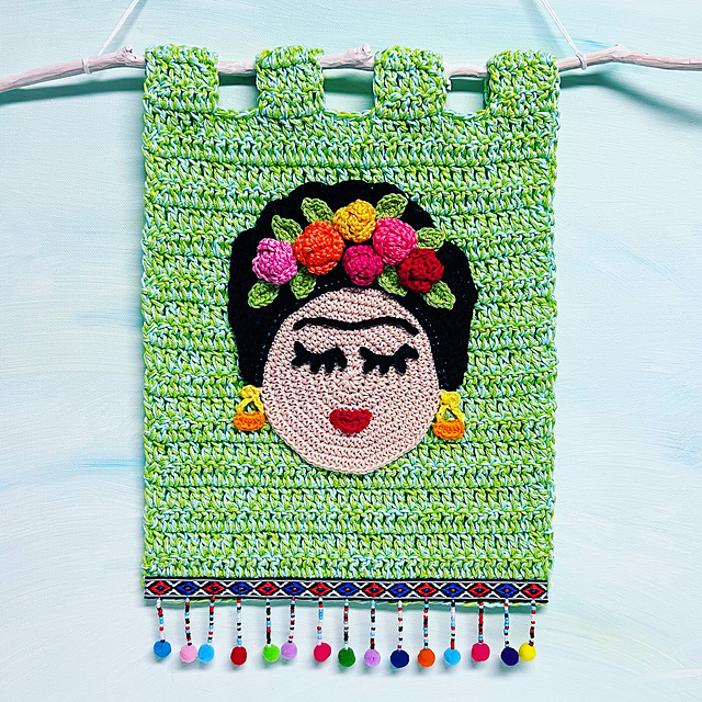 Ravelry: Mexican Beauty Appliqué Frida inspired pattern by Paula Matos
