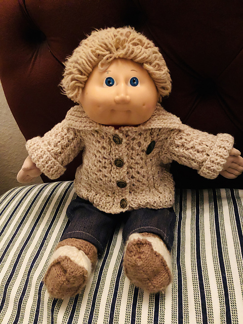 Ravelry: #42 Cabbage Patch Kids Aran Cardigan w. Hat pattern by Vogue ...
