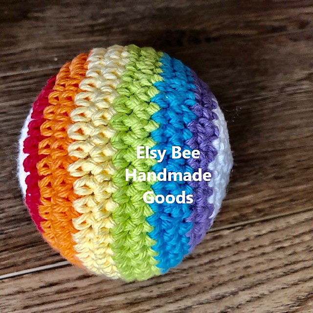 Ravelry: Rainbow Ball Baby Rattle pattern by Laura Brumett