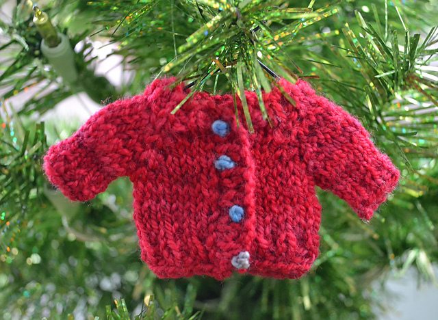 Ravelry: Mini Cardigan Ornament pattern by Emily Parson