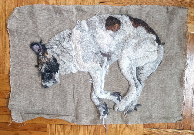 Ravelry: Emilyaoleary's White+black+brown dog rug