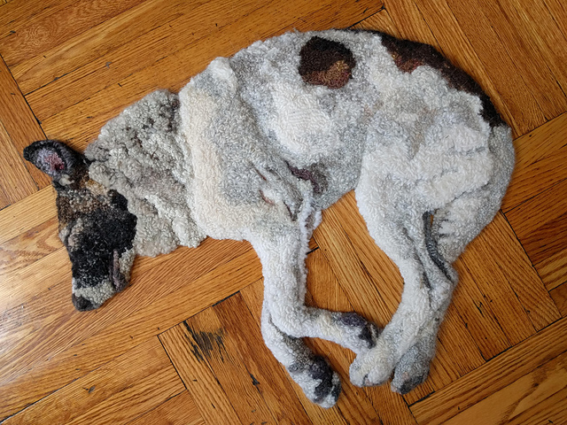 Ravelry: Emilyaoleary's White+black+brown dog rug