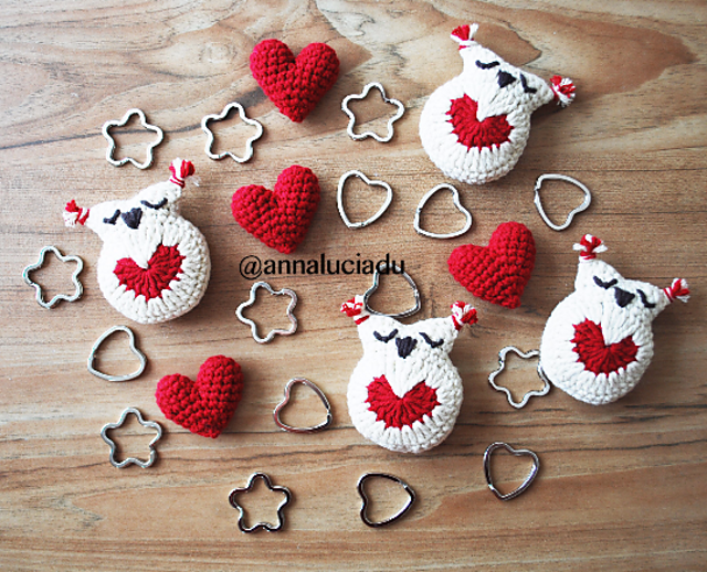 Ravelry: Mobile heart owl pattern by Emma Du