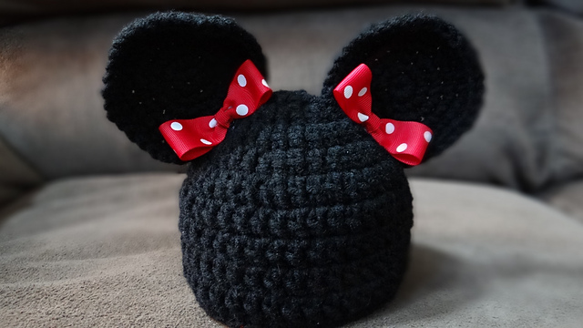 Ravelry: Newborn Mickey Mouse Hat pattern by Christina Morgan