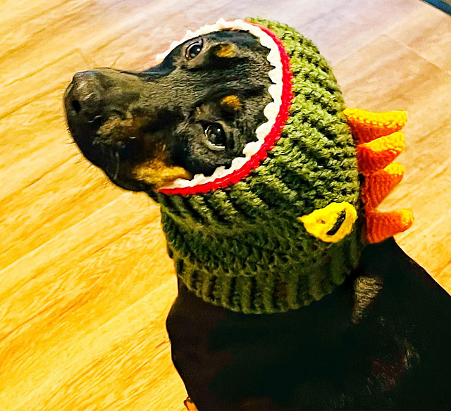 Ravelry: Tyrannosaurus Rex Dog Snood pattern by Sarah Petersen