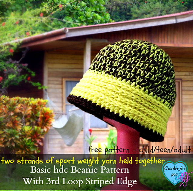 Ravelry: 3rd Loop Striped Edge Beanie pattern by Erangi Udeshika