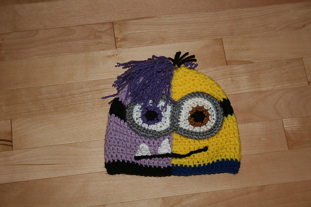 Ravelry: Half and Half Minion Hat pattern by The Crafty Flutist