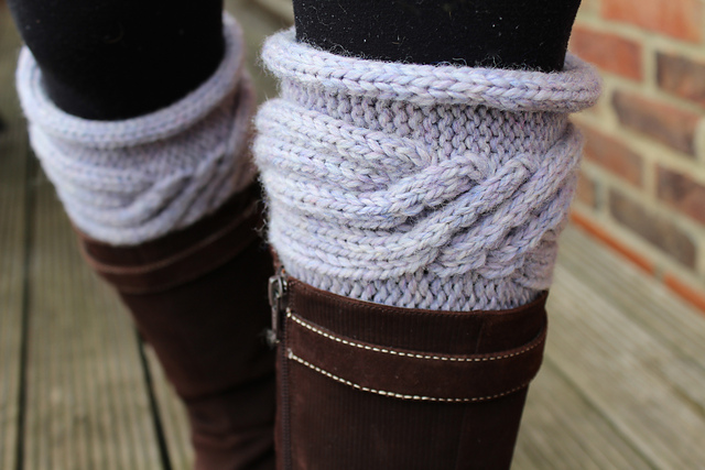 Ravelry: Carlota Cabled Boot Toppers pattern by Emma Sadler