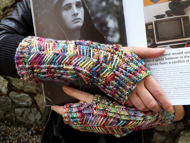 Ravelry: Possessed Printer Mitts pattern by Jamie Galati