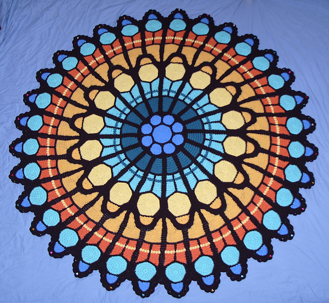 Ravelry: EviesMummy's Cathedral rose window afghan