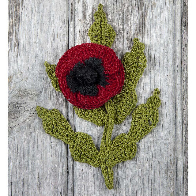 Ravelry: Poppy Brooch pattern by Willow Yarns Design Team