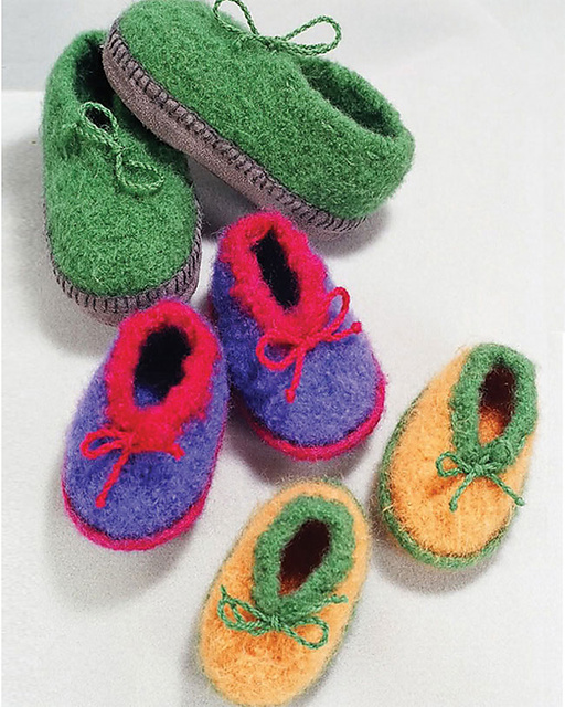Ravelry: Crocheted Felt Slippers for Children (CH32) pattern by Bev ...