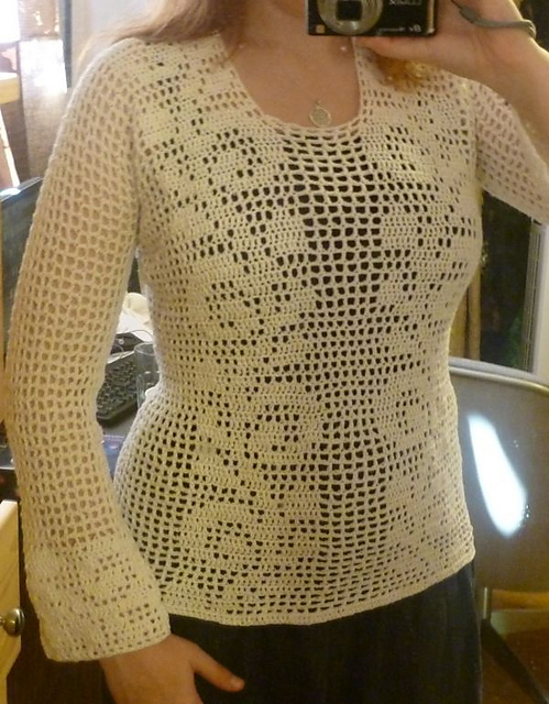 Ravelry: Ladies' Utopia Filet Crochet Sweater No. 855 pattern by Elsa ...