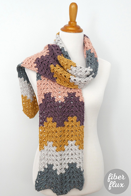 Ravelry: Granny Ripple Scarf pattern by Fiber Flux / Jennifer Dickerson