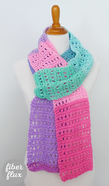 Ravelry: Knit Eyelet Sparkle Scarf pattern by Fiber Flux / Jennifer ...