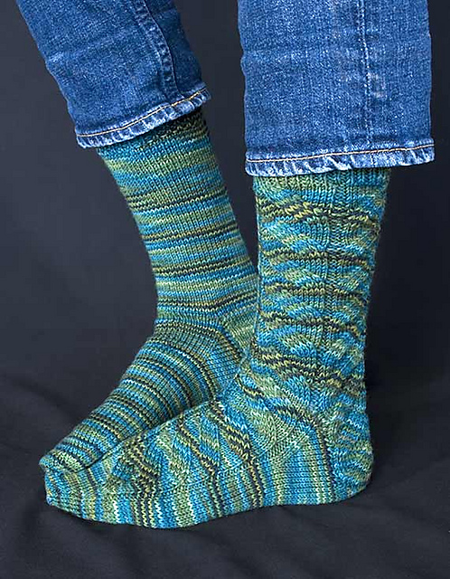 Ravelry: Fishtail Hollow Socks pattern by Amy Loberg (FiberWild!)