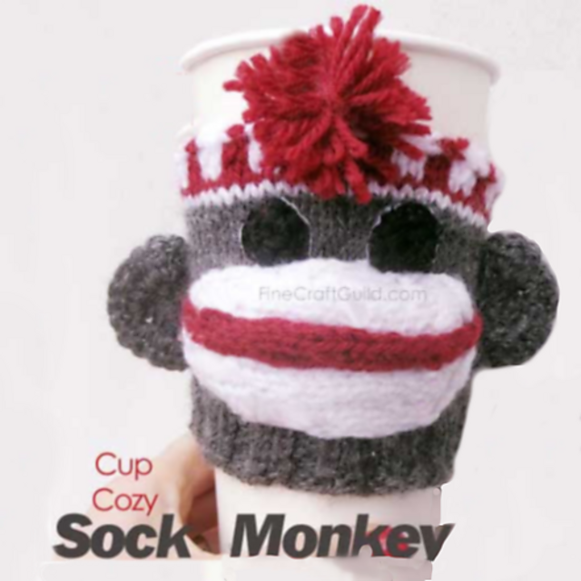 Ravelry: Sock Monkey Coffee Cup Cozy pattern by Rose