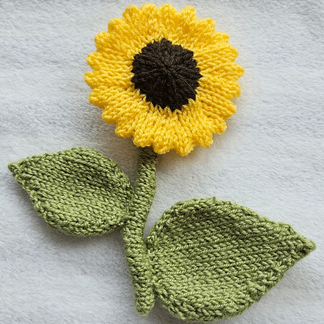 Ravelry: Knitted Sunflower pattern by Fitting in Knitting