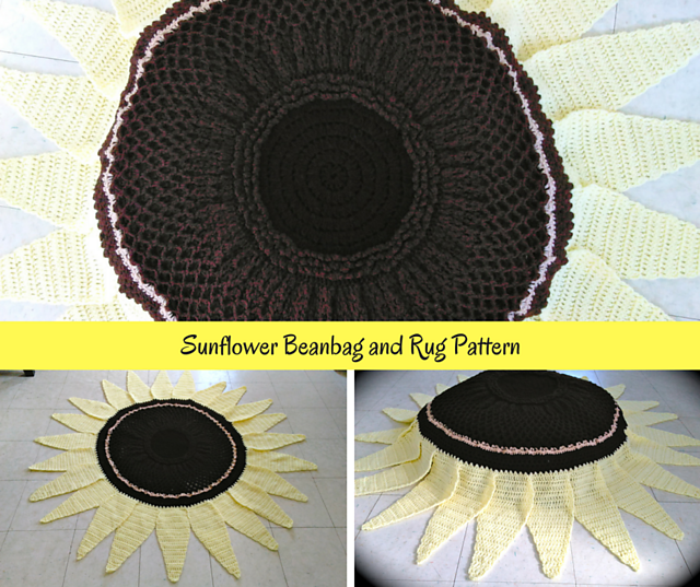 Ravelry: Lemon Queen Sunflower Beanbag/Rug pattern by Leticia Lebron