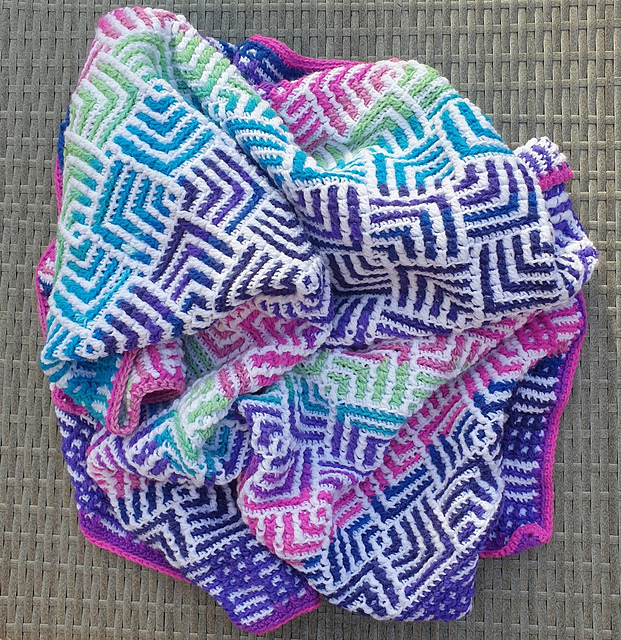 Ravelry: Pinwheel Mosaic Blanket pattern by Fleurs Yarn Creations