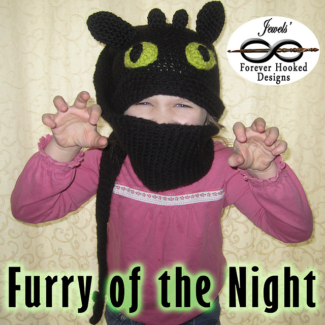 Ravelry: Furry of the Night Dragon Hat/Scarf pattern by Jewels' Forever ...