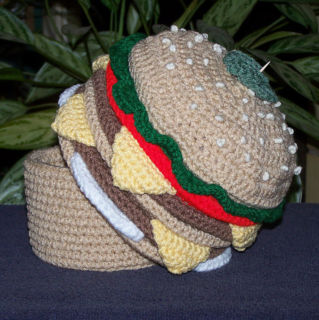 Ravelry: Double Cheeseburger Treasure Cake pattern by Deborah Ross