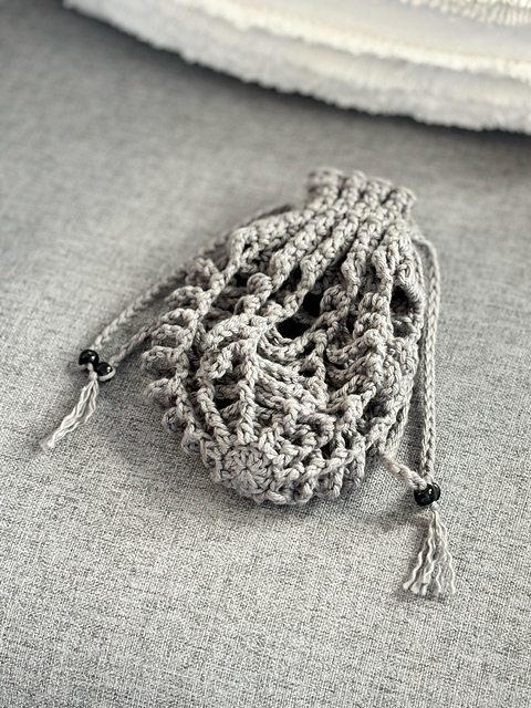 Ravelry: Gothic Spiderweb Drawstring Bag pattern by Monica Fox