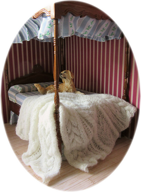 Ravelry: 1:12th scale Chunky Aran throw pattern by Frances Powell