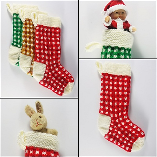 Ravelry: Gingham Stocking pattern by Frankie Brown