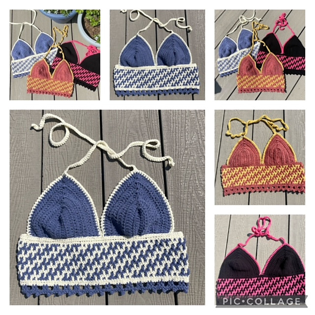 Ravelry: Anna Any Size Mosaic Bra Top pattern by Funky Loops Crochet
