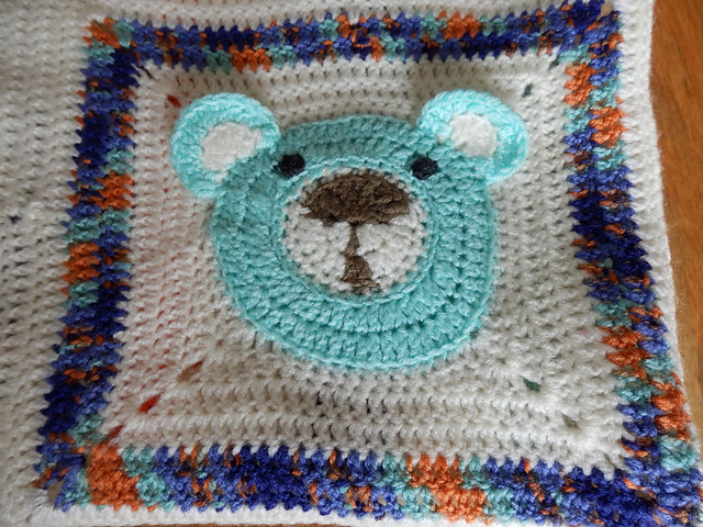 Ravelry: Teddy Bear Squared - 8 inch square pattern by Christal Friend