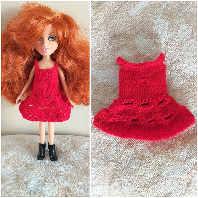 Ravelry: Bratz #025 Red dress pattern by stickatillbarbie.se
