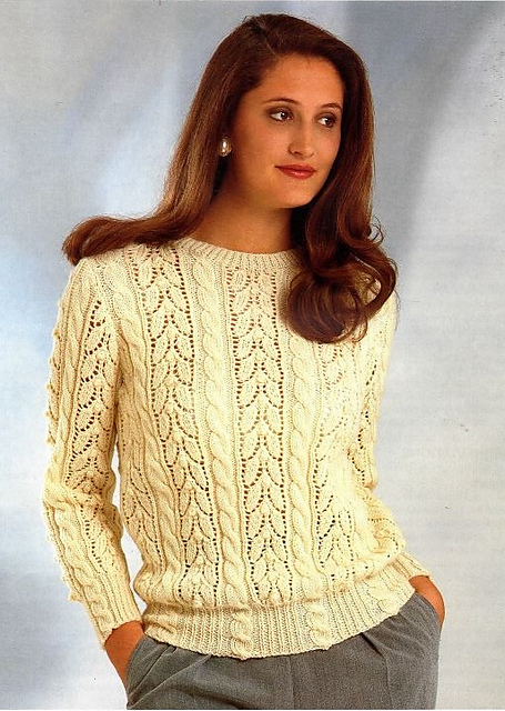 Ravelry: Lace and cable sweater pattern by Wendy Yarns