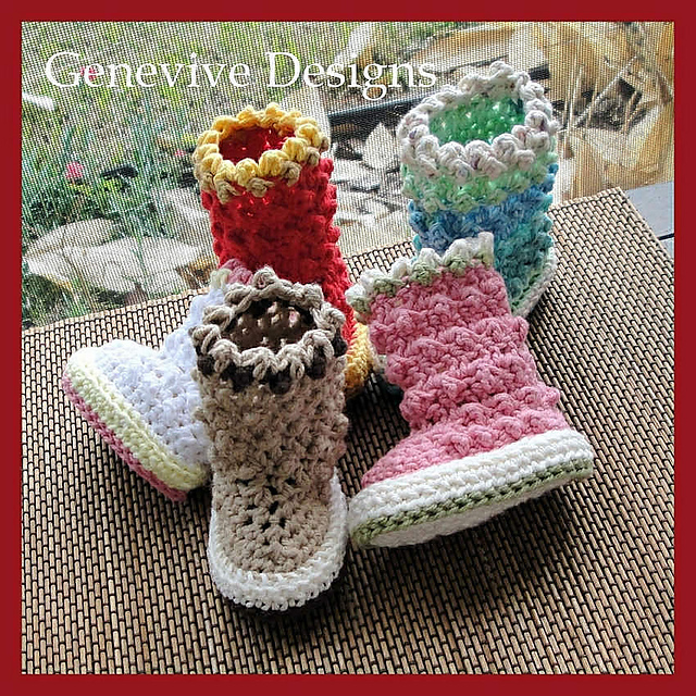 Ravelry: Raindrop Baby Boots pattern by Genevive Hunter