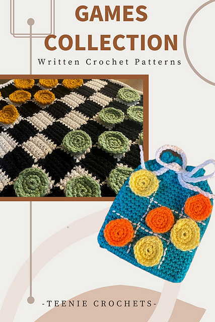 Ravelry: Checkers and Tic-Tac-Toe Games pattern by Teenie Crochets