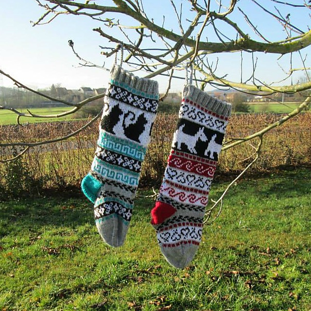 Ravelry: Cat and Dog Christmas Stocking pattern by Gigi Knits
