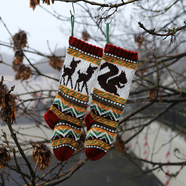 Ravelry: Squirrel Christmas stocking pattern by Gigi Knits