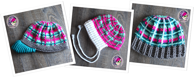Ravelry: Pretty in Plaid Hat Trio pattern by Glamour4You