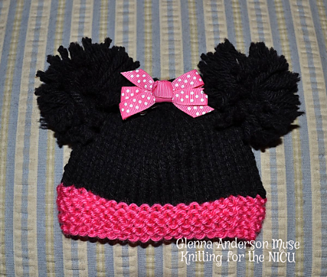 Ravelry: Minnie the Famous Mouse Preemie Hat pattern by Glenna Muse
