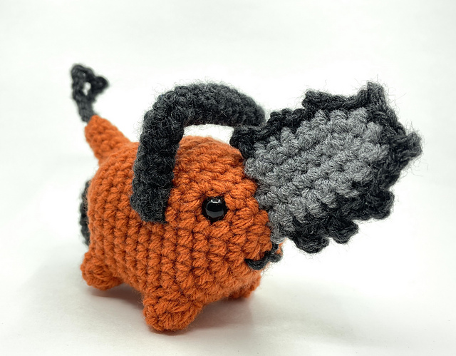 Ravelry: Pochita from Chainsaw Man pattern by Laura Bond