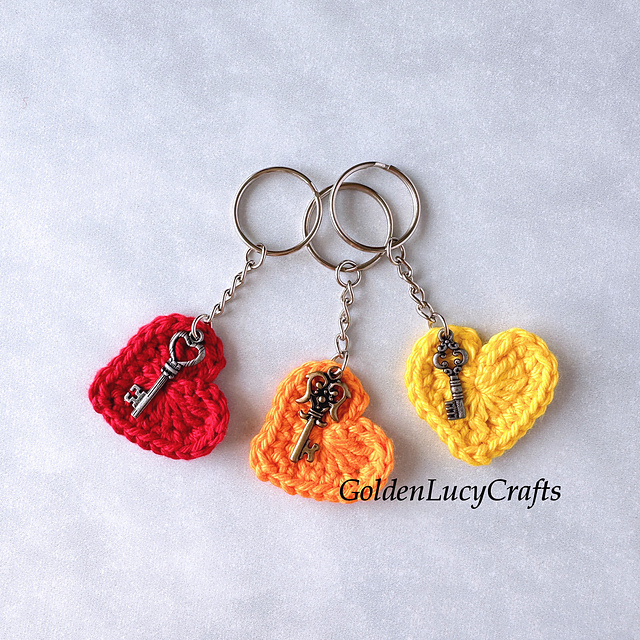Ravelry: Heart Keychain pattern by GoldenLucyCrafts
