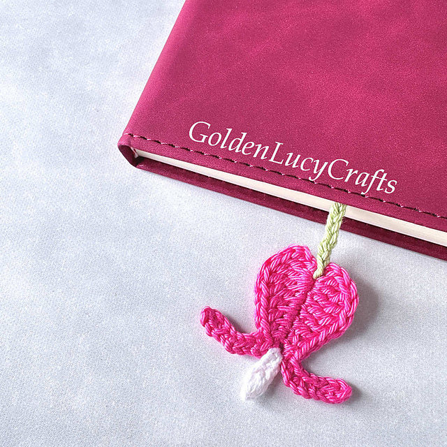 Ravelry: Bleeding Heart Flower Bookmark pattern by GoldenLucyCrafts