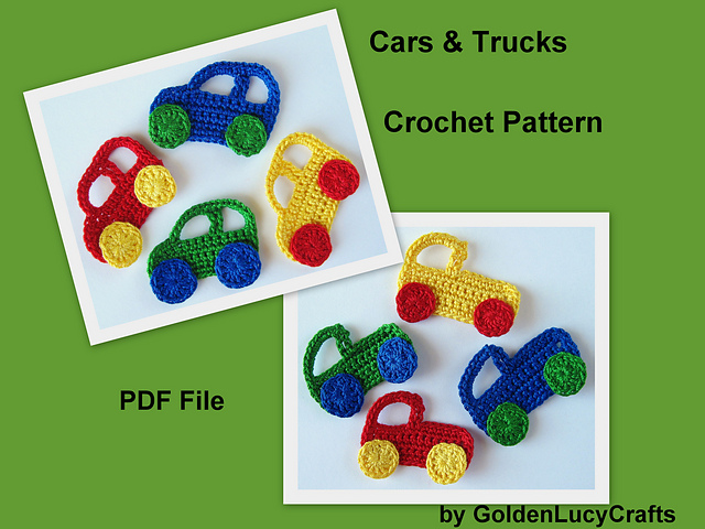 Ravelry: Car and Truck Applique pattern by GoldenLucyCrafts