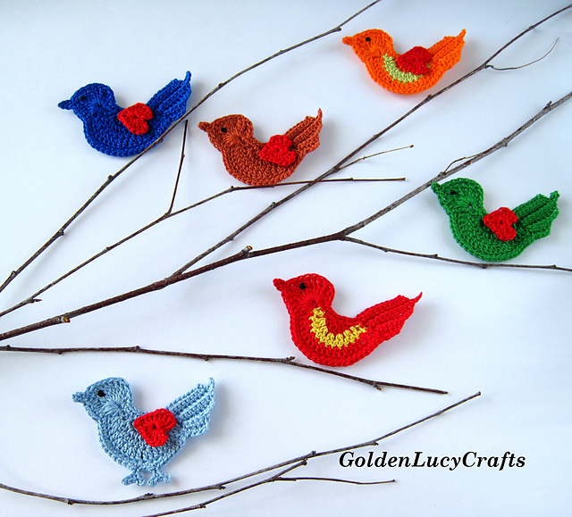 Ravelry: Bird Applique pattern by GoldenLucyCrafts