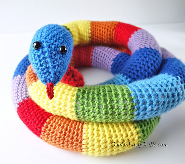 Ravelry: Rainbow Snake pattern by GoldenLucyCrafts