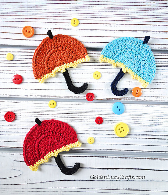 Ravelry: Umbrella Applique pattern by GoldenLucyCrafts