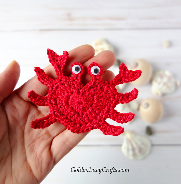 Ravelry: Crab Applique pattern by GoldenLucyCrafts