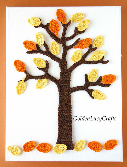 Ravelry: Fall Tree Applique pattern by GoldenLucyCrafts